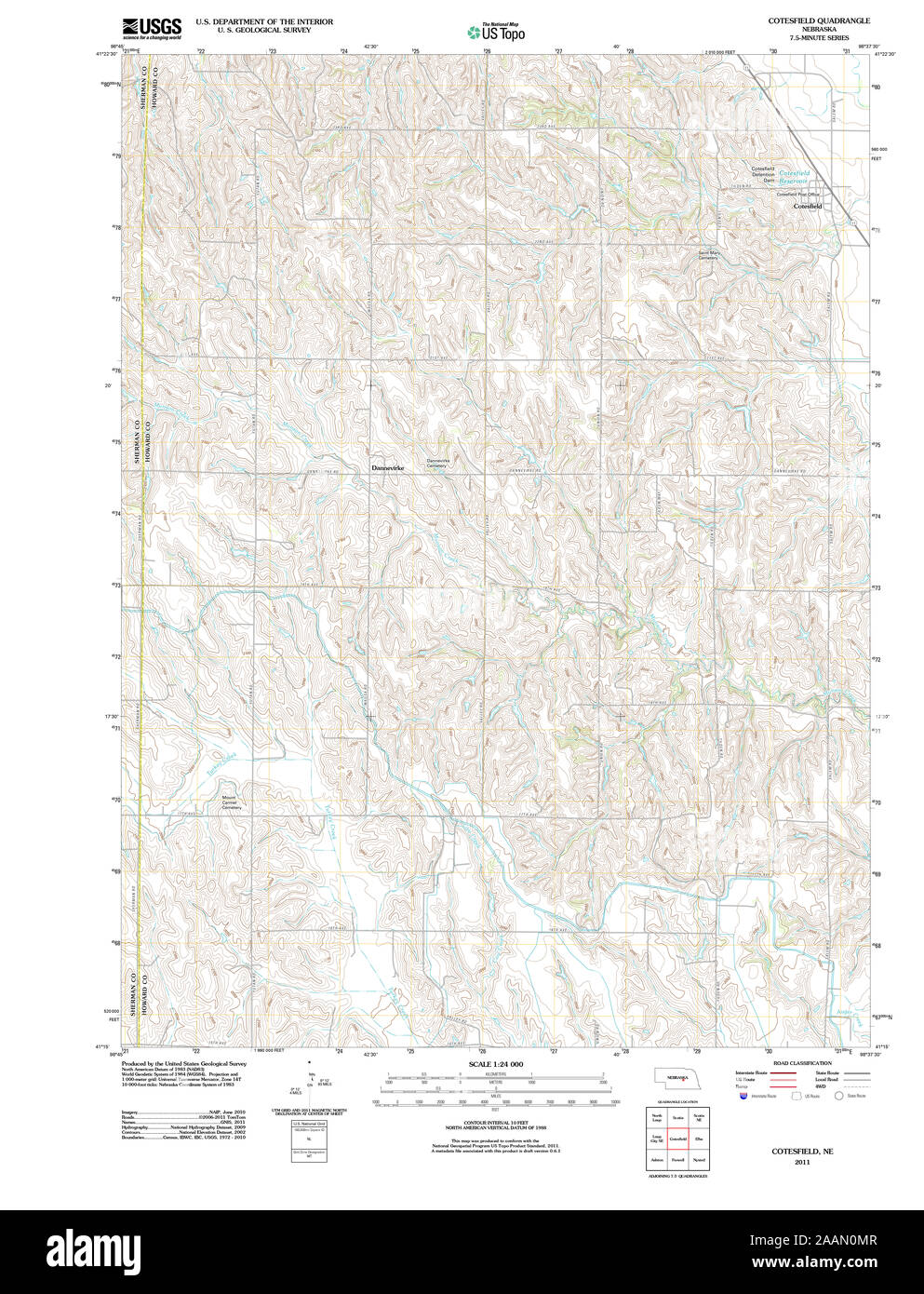Carte de cotesfield nebraska Banque de photographies et d’images à ...