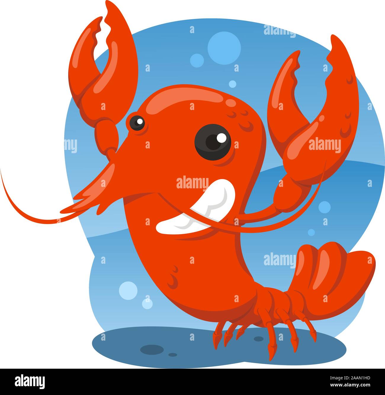 Crustacés homard fruits de mer crevettes, vector illustration cartoon ...