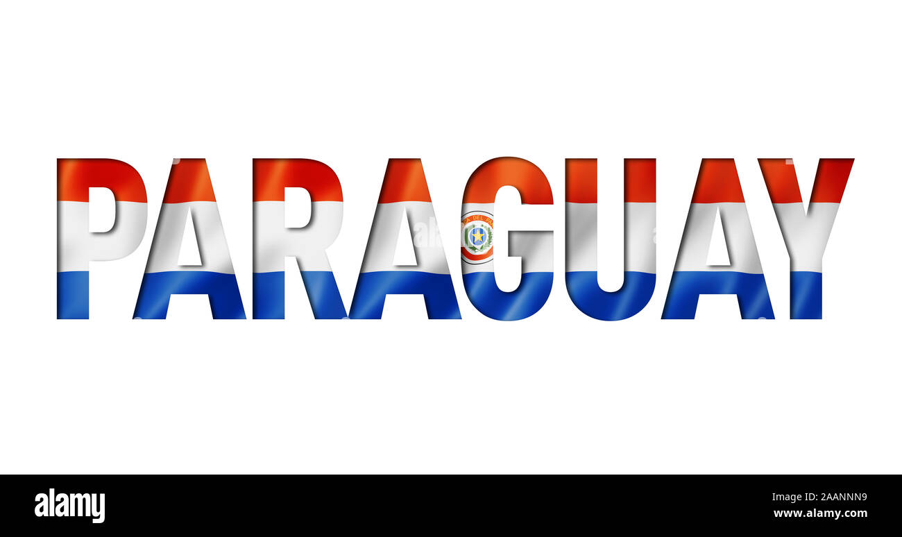 Drapeau du Paraguay Paraguay. police de texte fond symbole Photo Stock ...