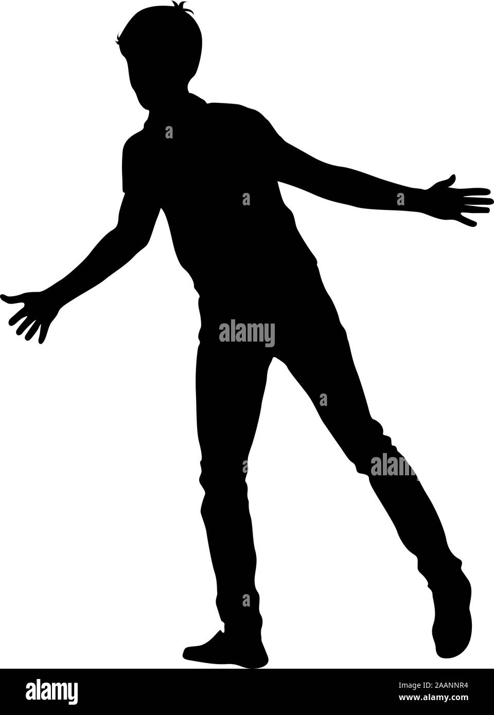 Silhouette homme divorcé avec ses mains sur les côtés. Vector ...