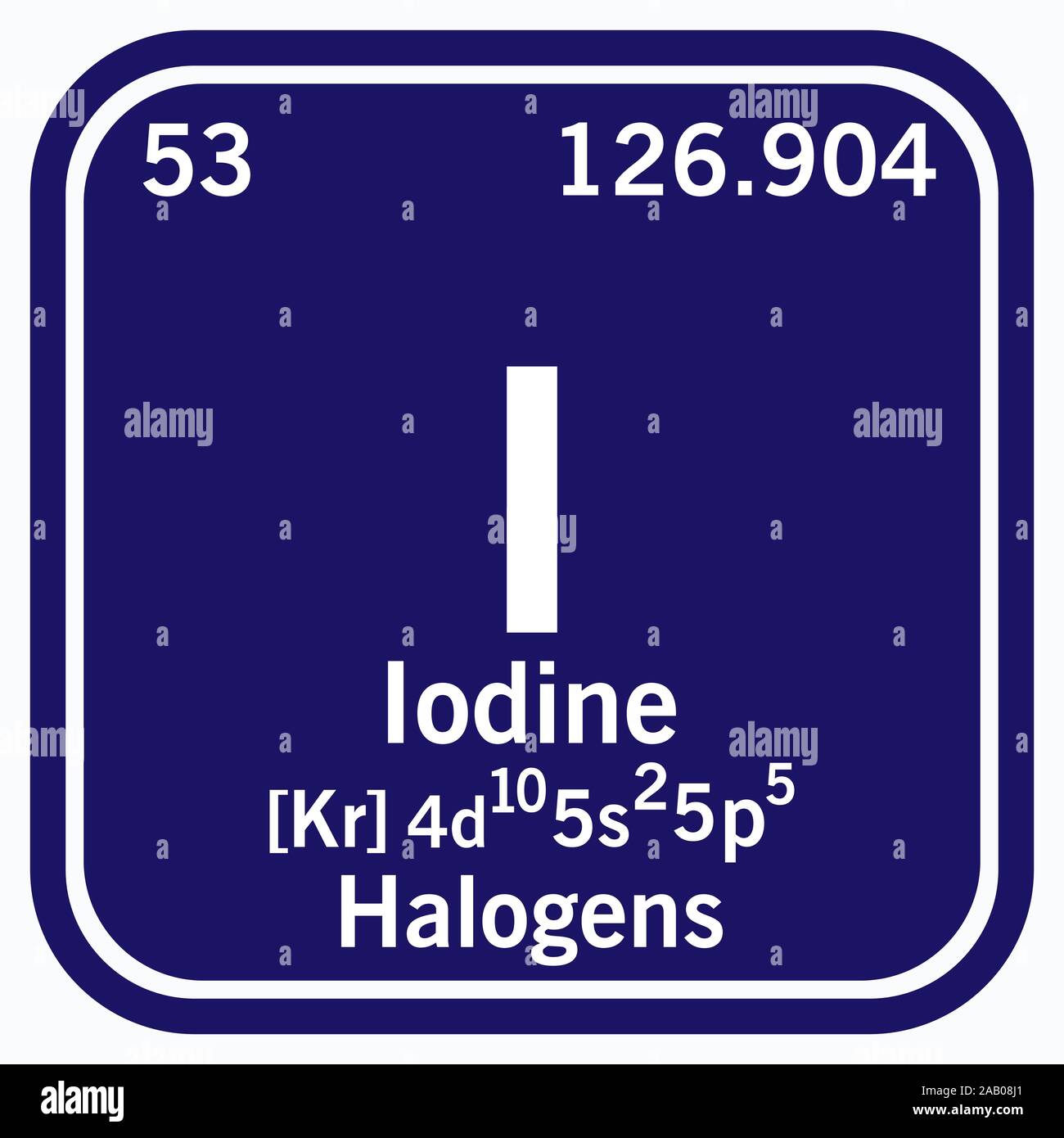 L'iode Tableau périodique des éléments Vector illustration EPS 10 Image ...