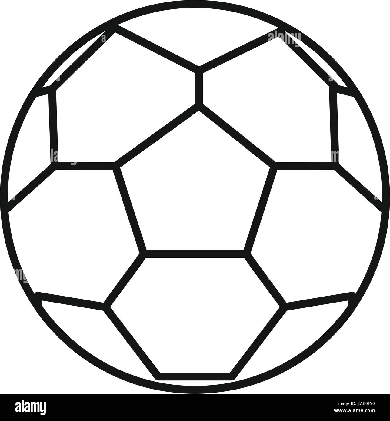 L'icône d'un ballon de football. Contours d'un ballon de football icône ...