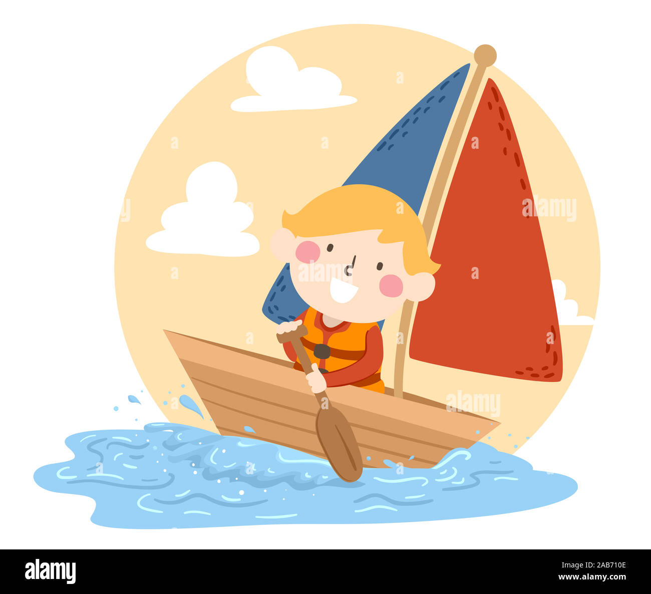 Boy explorer cartoon illustration Banque de photographies et d’images à ...