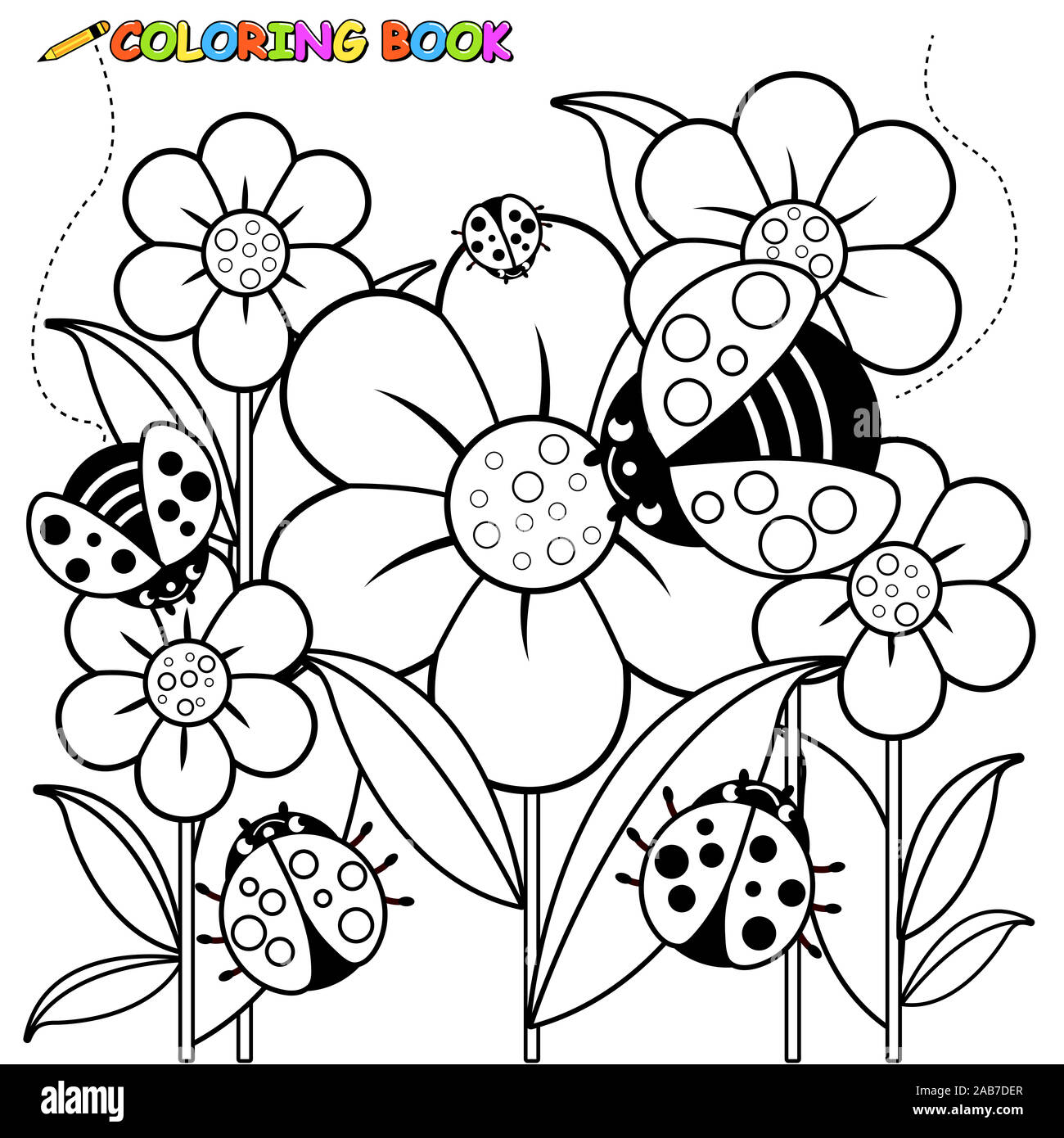 Dessin Noir Et Blanc De Fleurs Banque De Photographies Et Dimages à