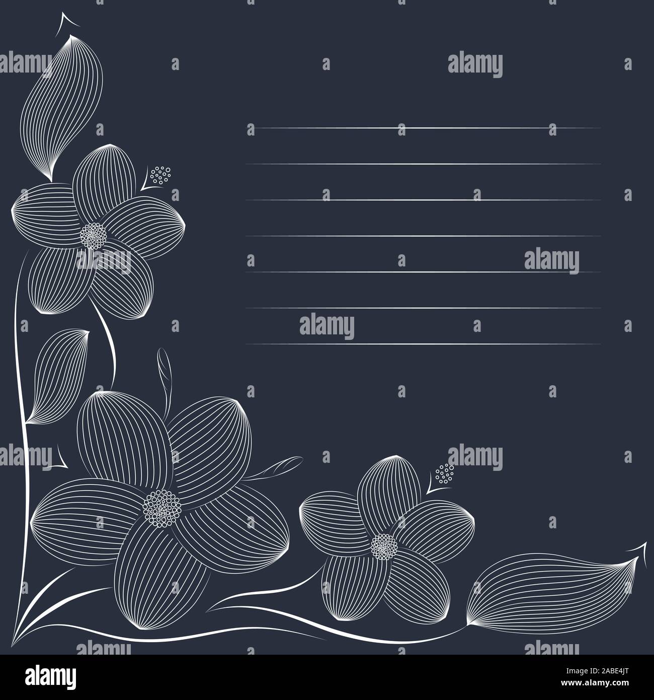 Fleurs en coin dessin Banque d'images vectorielles - Alamy