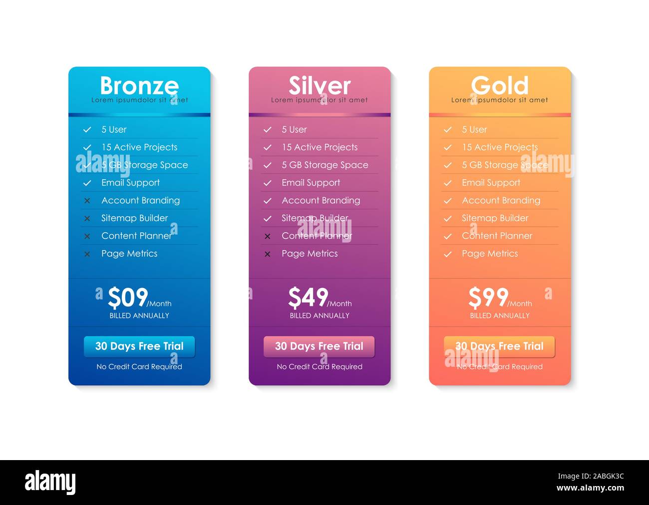 Tableau de comparaison de prix, un tableau des prix modèle pour site ...