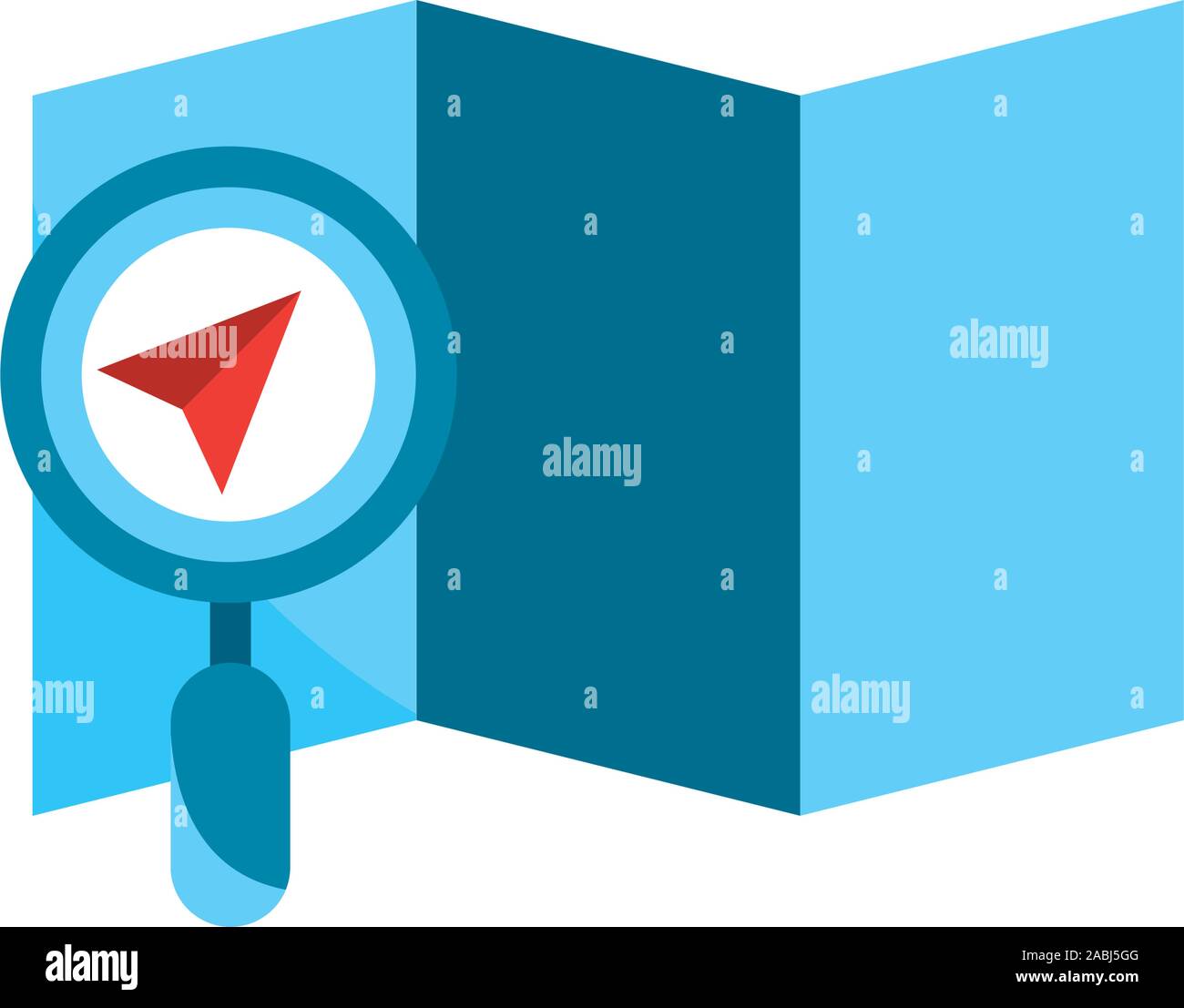 Curseur flèche loupe carte gps et navigation vector illustration Image ...