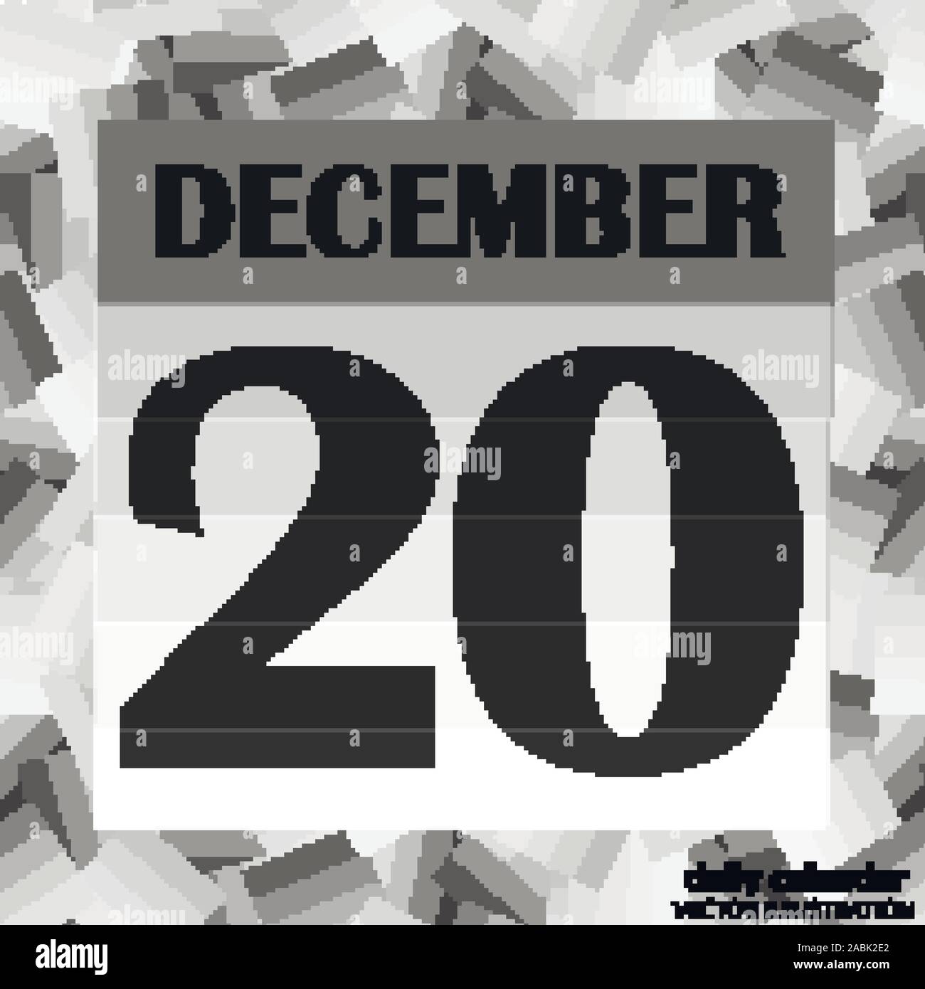 L'icône le 20 décembre. Pour la planification jour important. Bannière ...