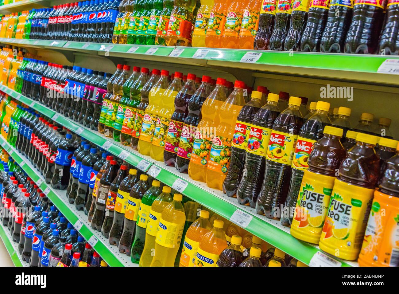 Affichage vente boissons gazeuses pepsi cola boisson gazeuse Banque de ...