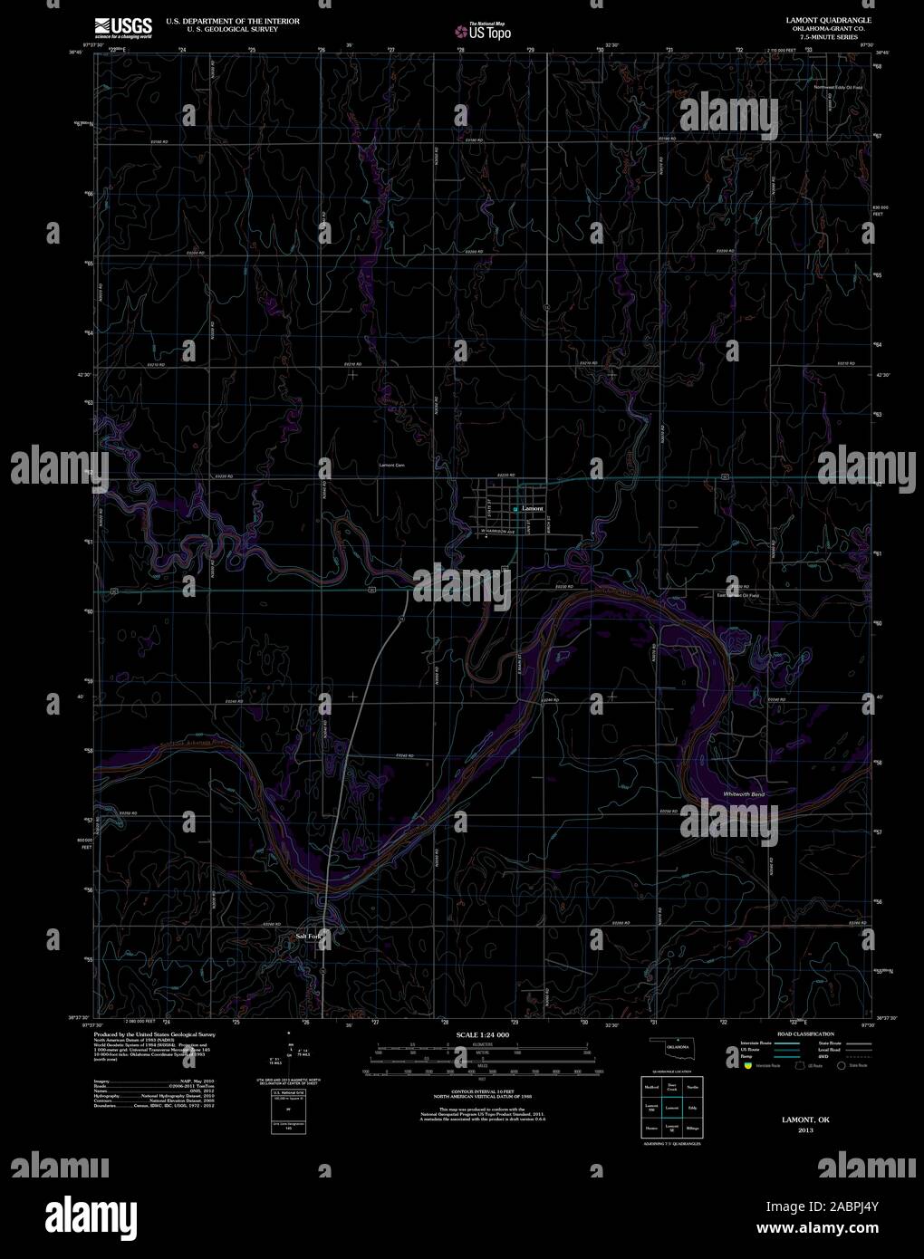 Carte de lamont oklahoma Banque de photographies et d’images à haute ...