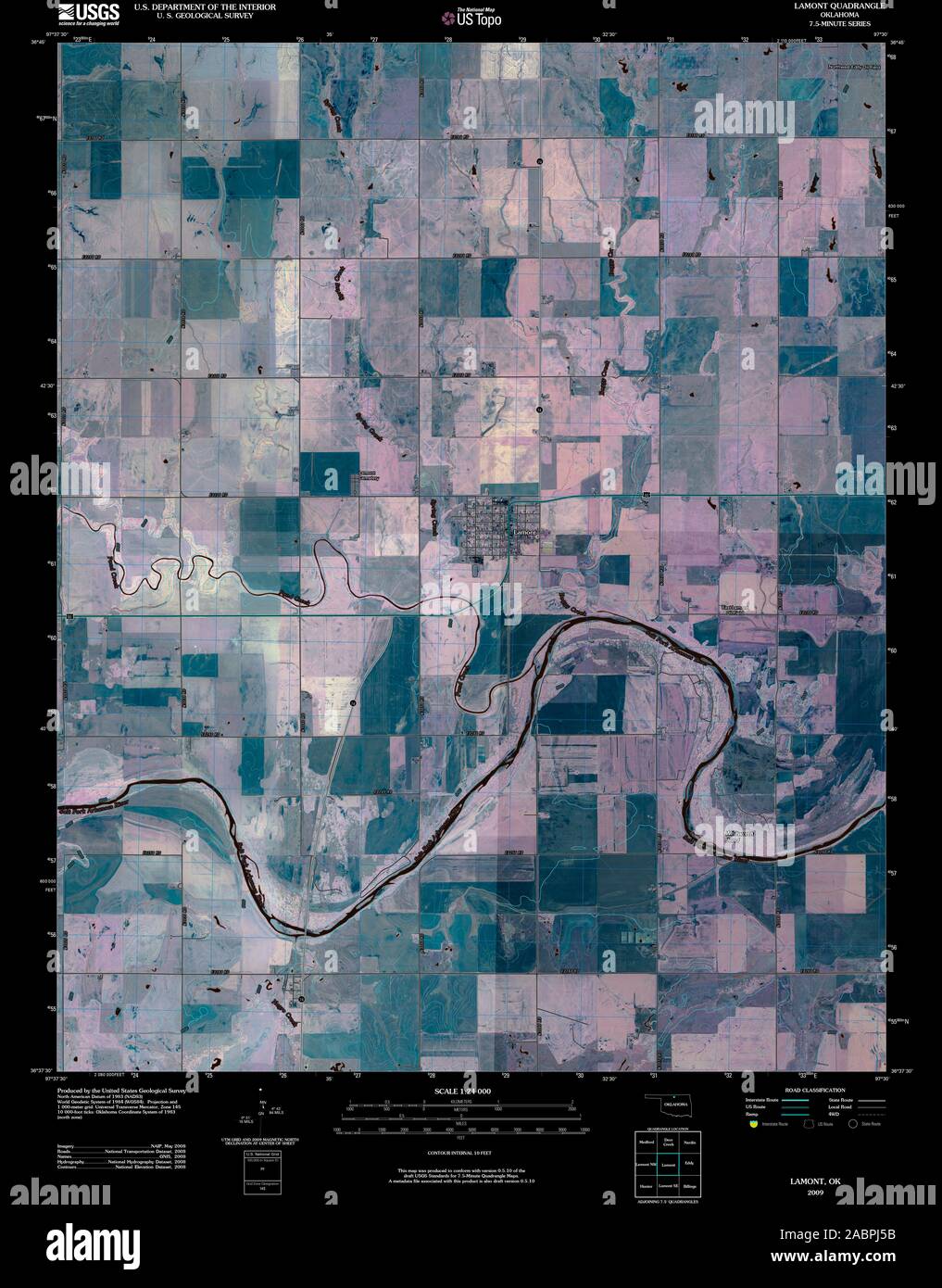 Carte de lamont oklahoma Banque de photographies et d’images à haute ...