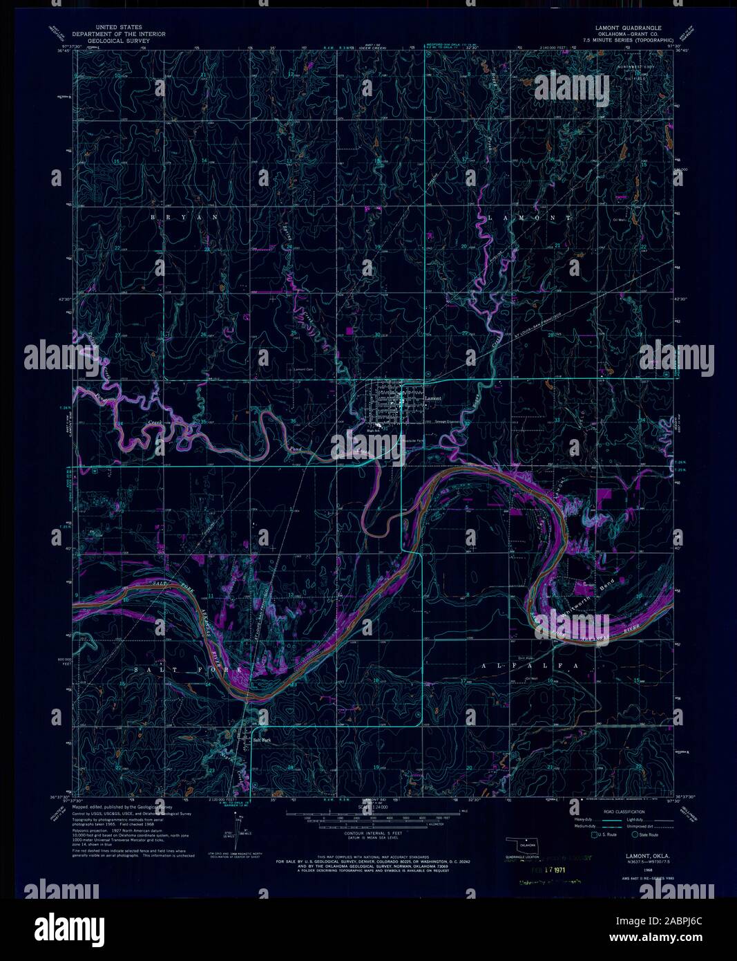 Carte de lamont oklahoma Banque de photographies et d’images à haute ...
