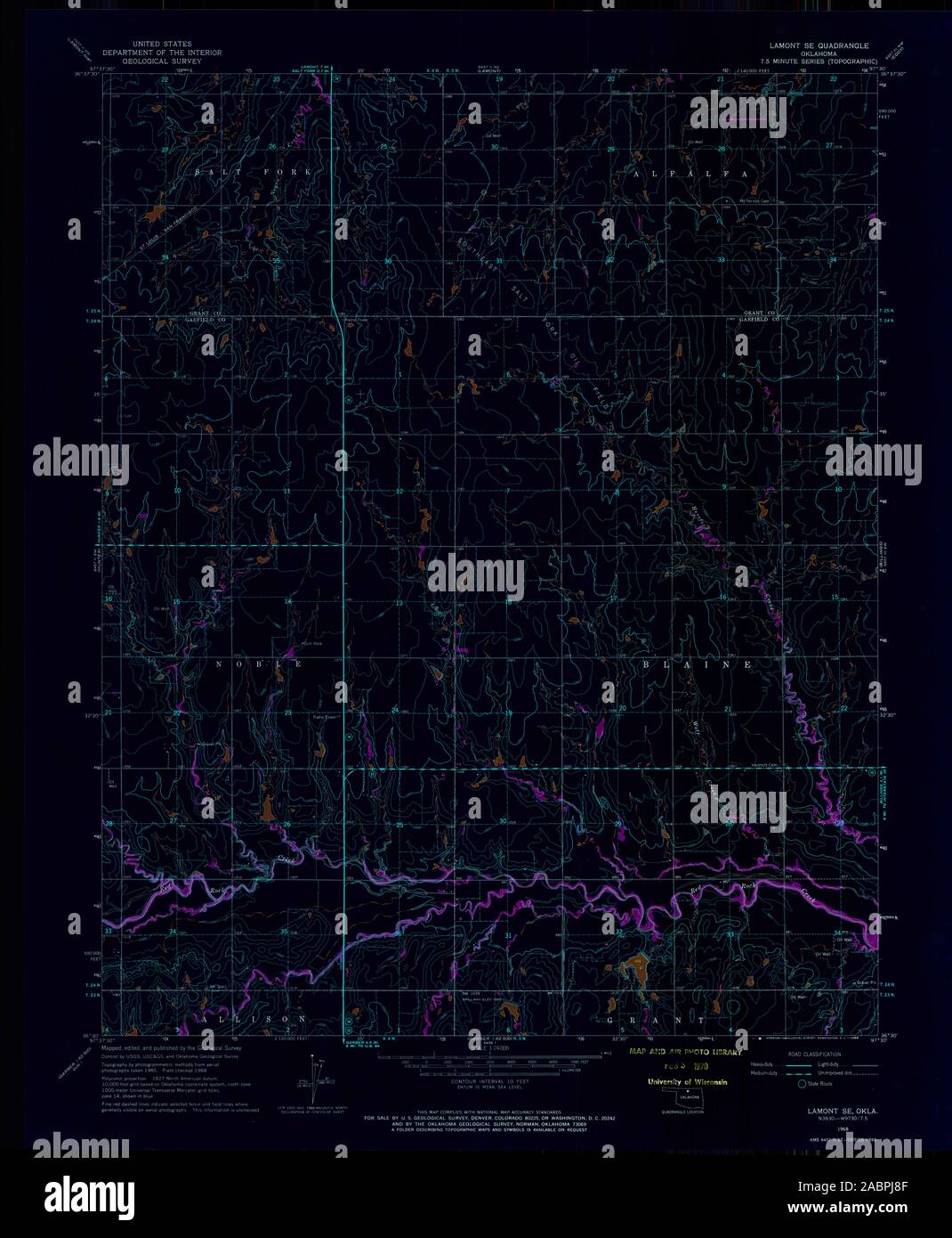 Carte de lamont oklahoma Banque de photographies et d’images à haute ...