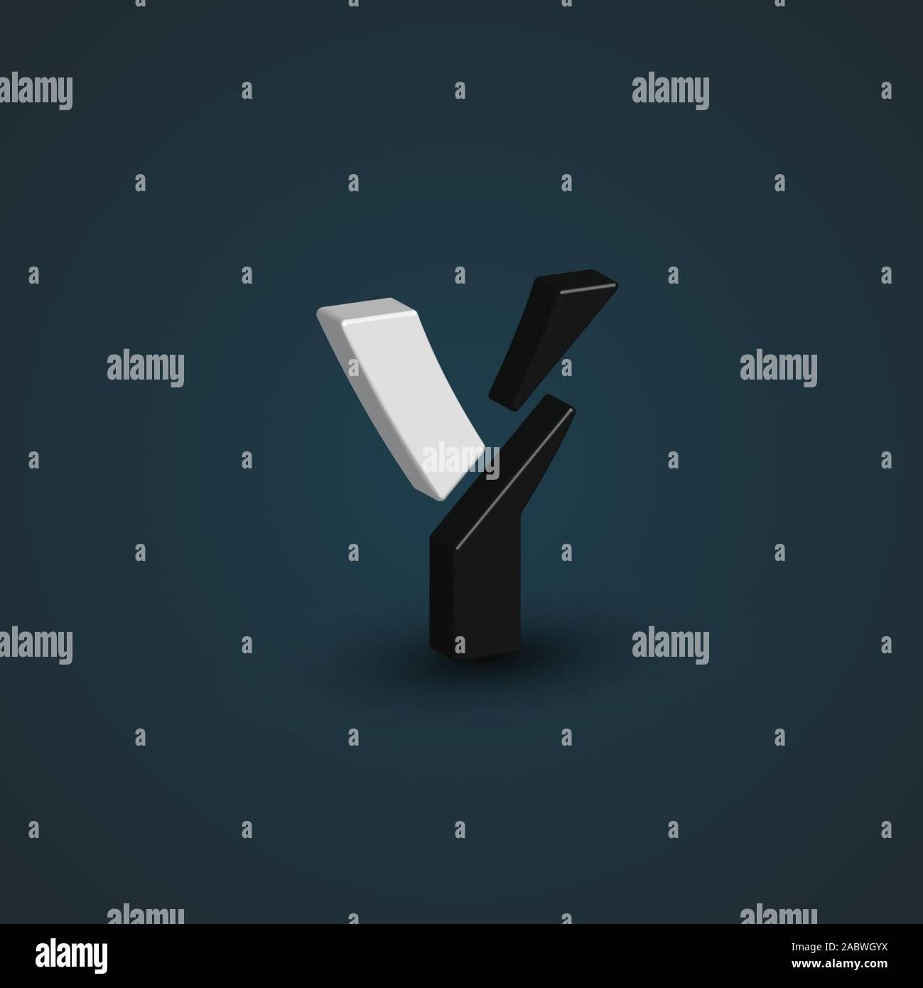 3D noir et blanc à partir d'un ensemble de polices de caractères, vector illustration Image ...