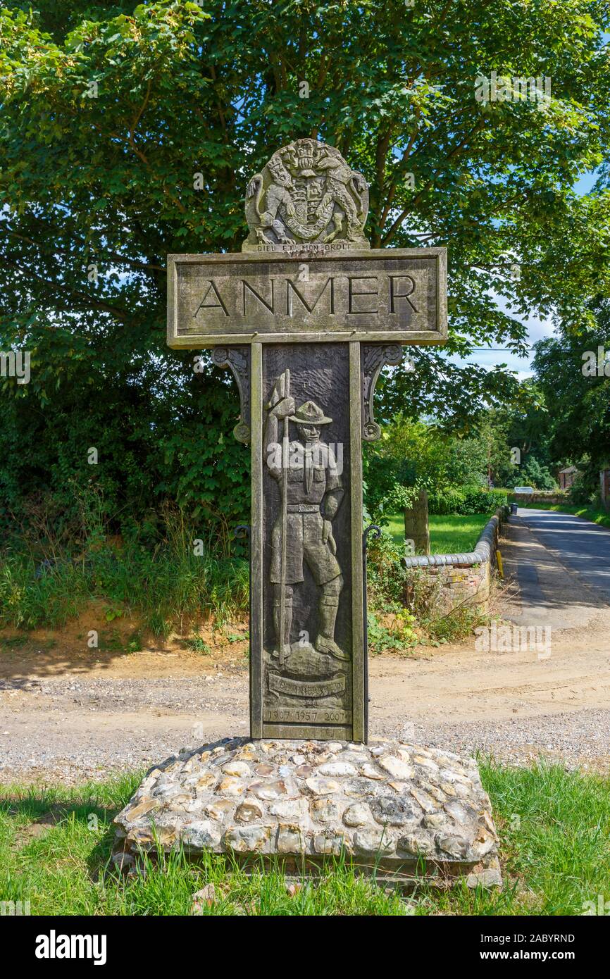 Panneau du village d'anmer Banque de photographies et d’images à haute ...