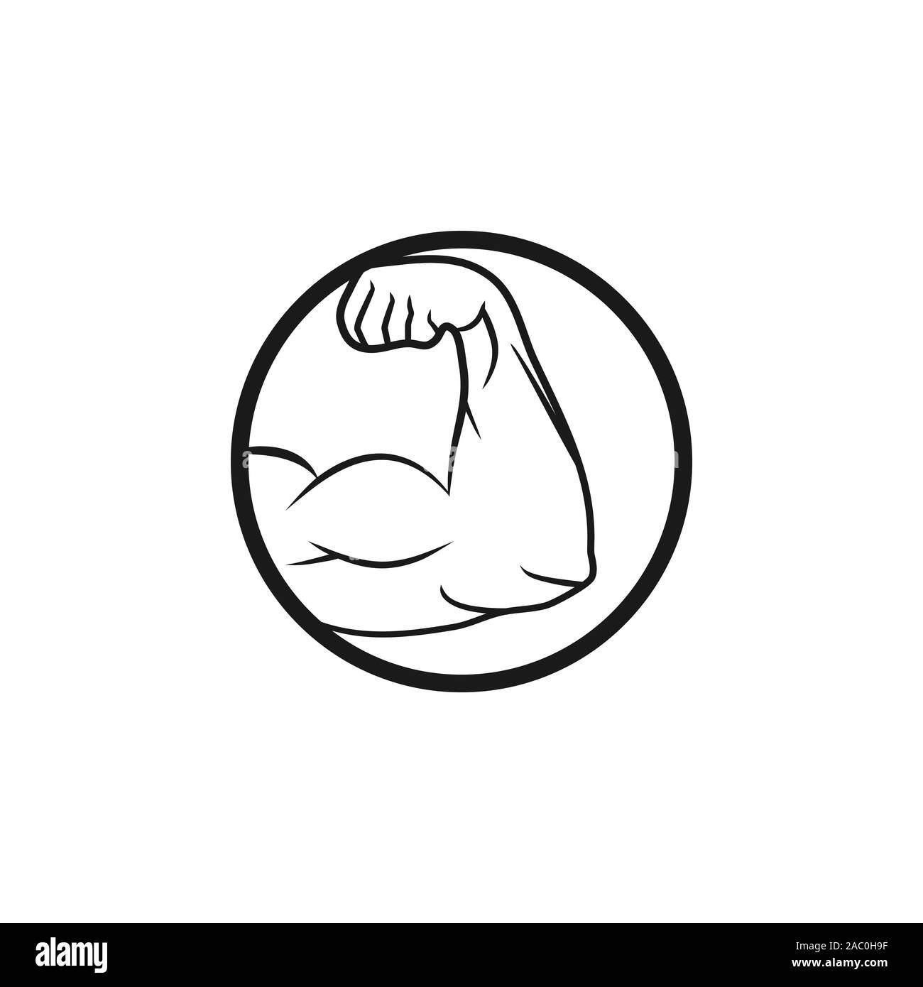Bras Muscle plat icône illustration. Bodybuilder Bicep biceps musclés ...