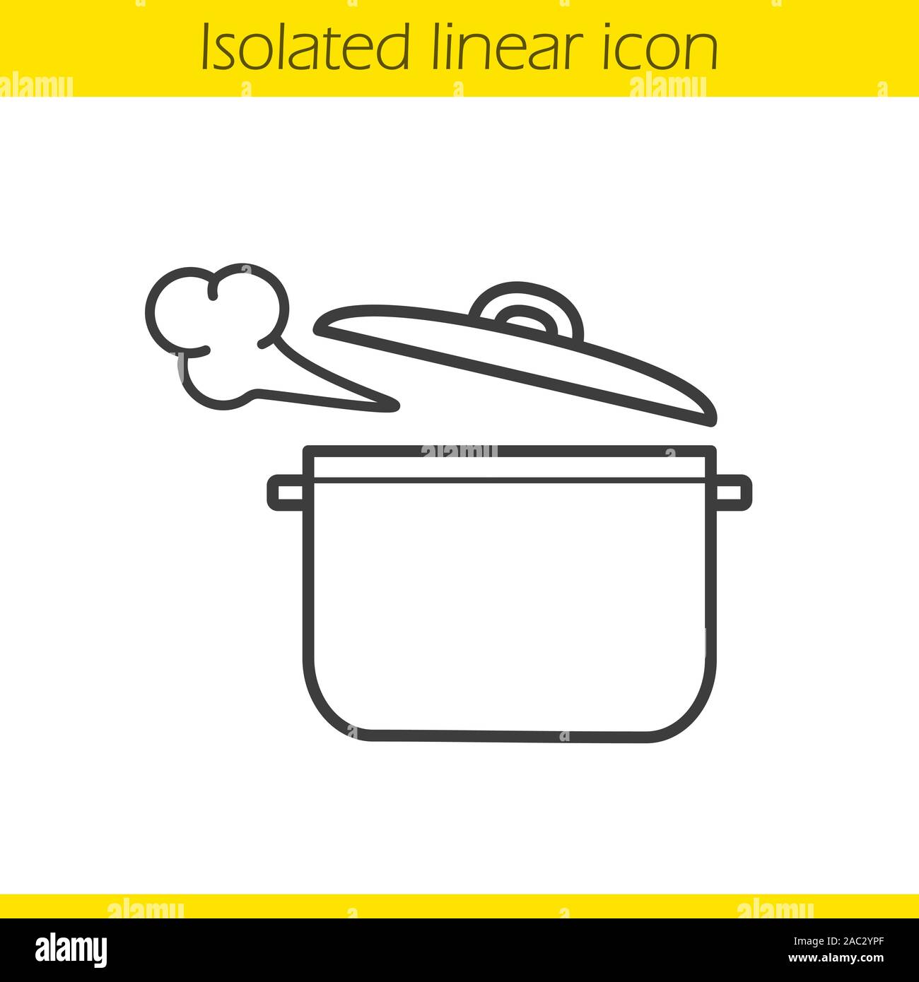 Pot de cuisson icône linéaire. En Casserole. Fine ligne illustration ...