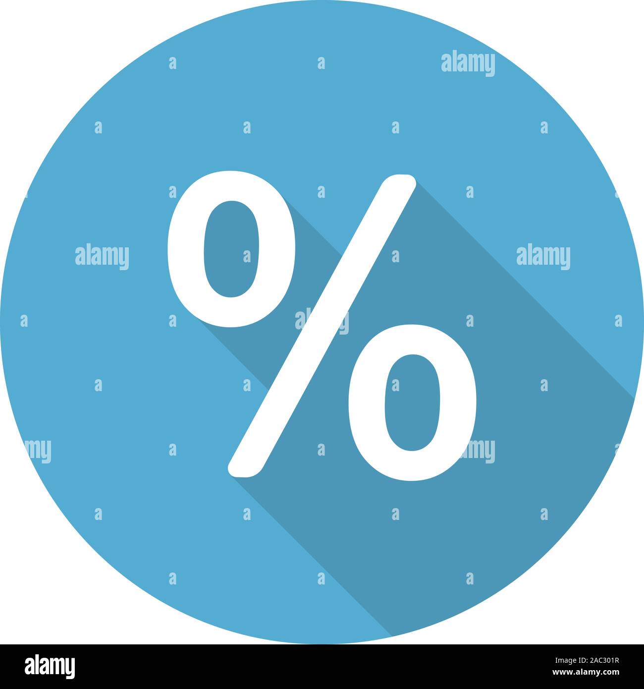 Signe de pourcentage. Modèle plat, ombre portée de l'icône. Pourcentage ...