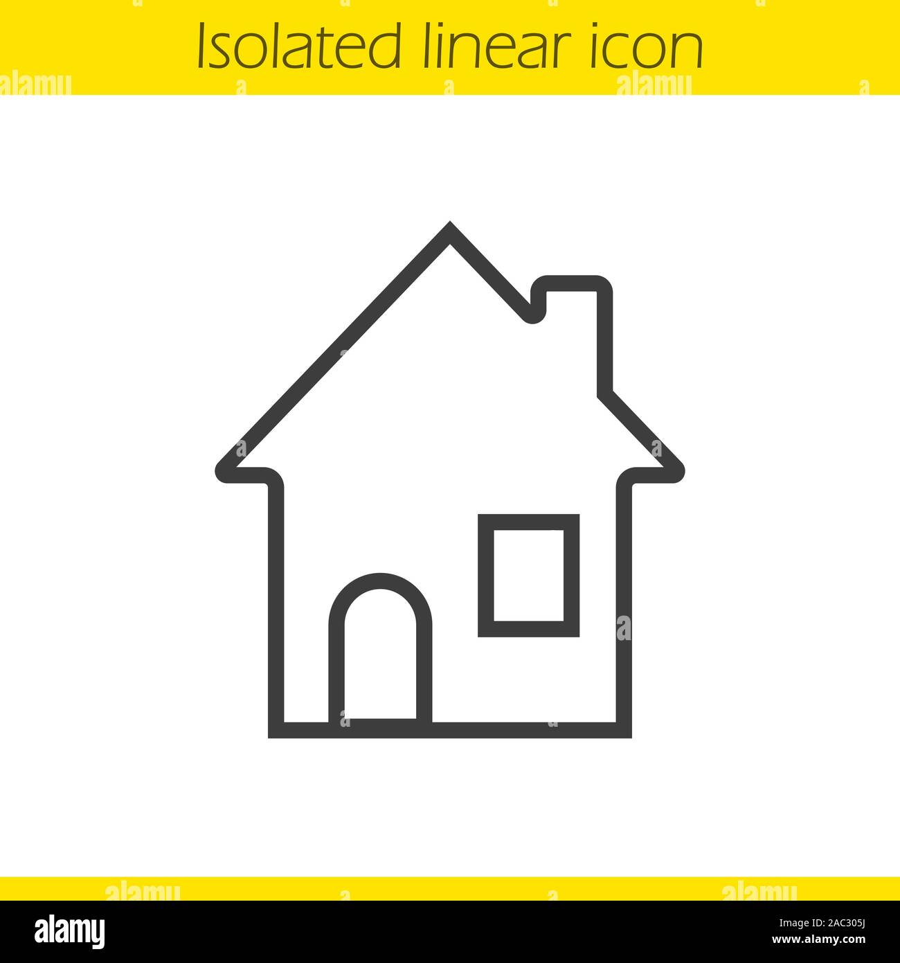 Chambre icône linéaire. Chalet fine ligne illustration. Accueil symbole ...