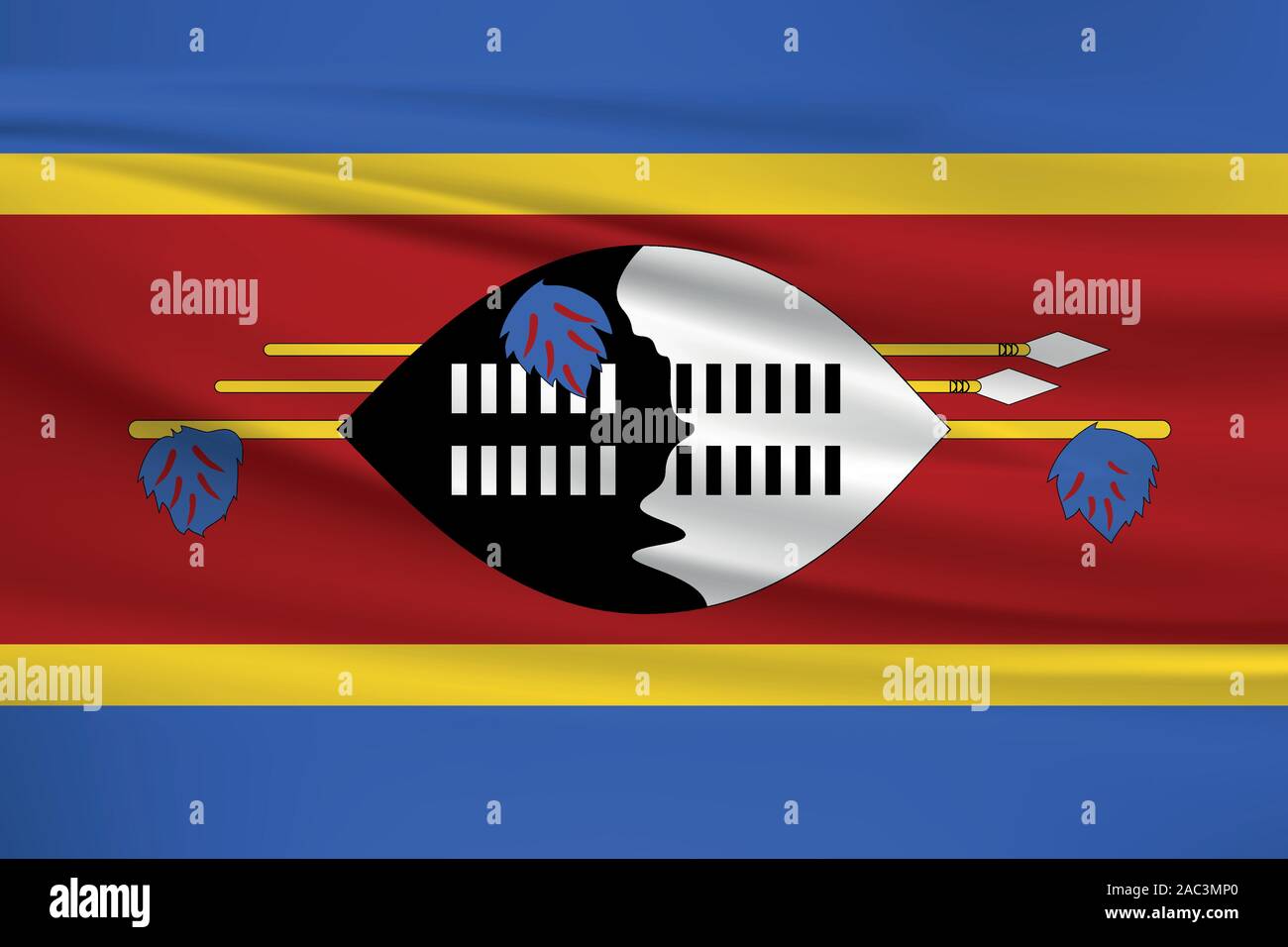 Brandissant le drapeau du Swaziland, couleurs officielles et le ratio ...