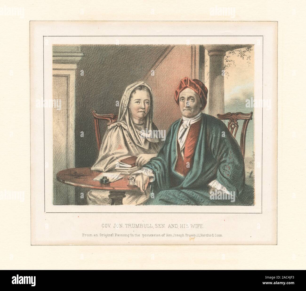 Gov Jon Trumbull, Sen et son épouse EM2478 ; Gov. Jon. Trumbull, le ...
