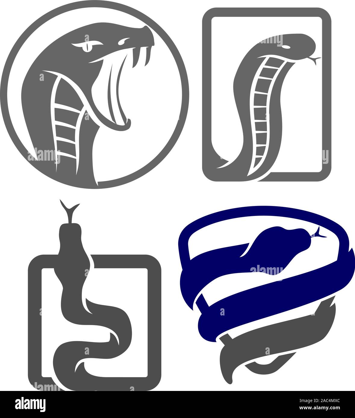 Logo serpent template design Vector illustration set Image Vectorielle ...