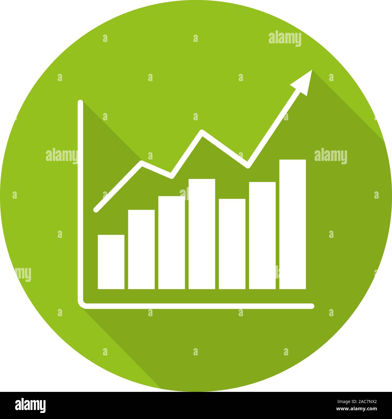 Courbe de croissance du marché modèle plat, ombre portée de l'icône ...