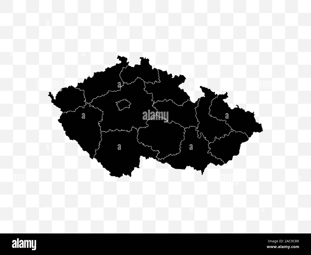 Carte de République tchèque sur fond transparent. Vector illustration ...