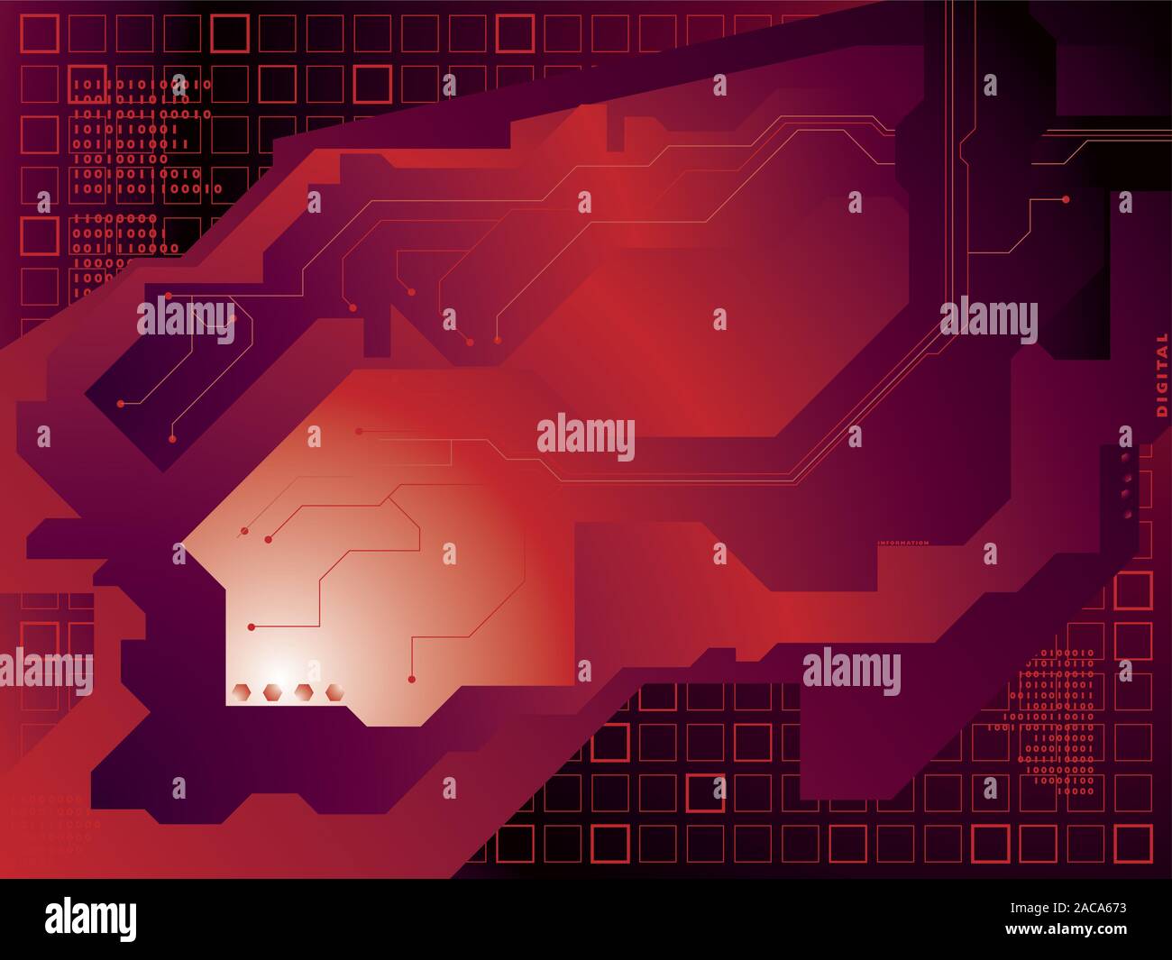 Red electric circuit board background Banque de photographies et d’images à haute résolution - Alamy