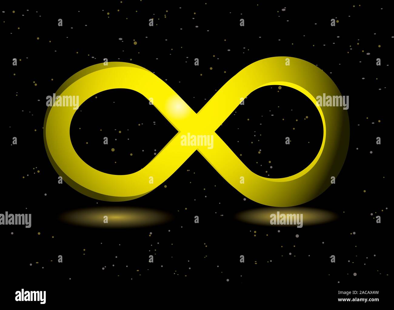 Symbole de l'infini d'or Photo Stock - Alamy