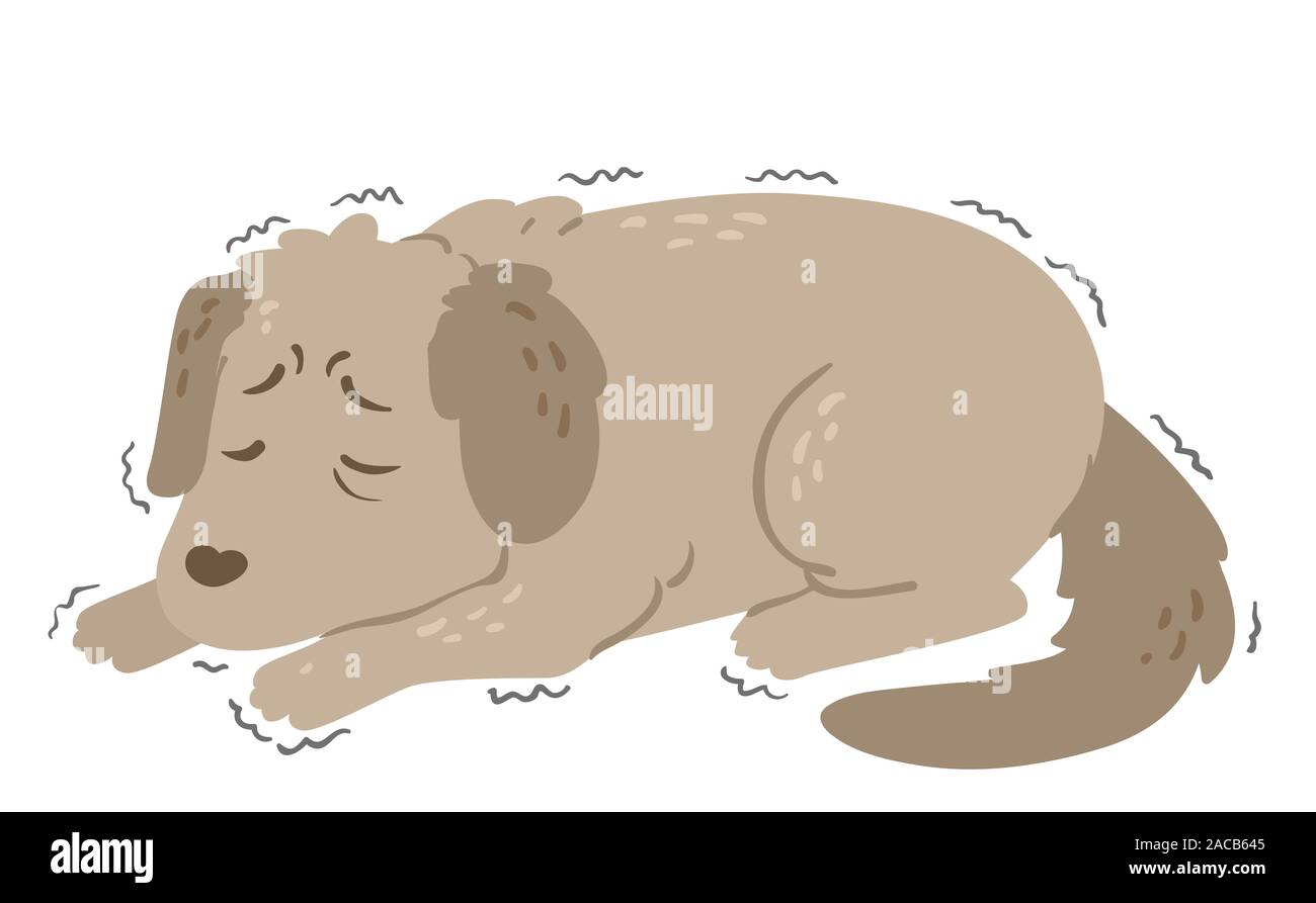 Chien malade en dessin animé Banque d'images détourées - Alamy