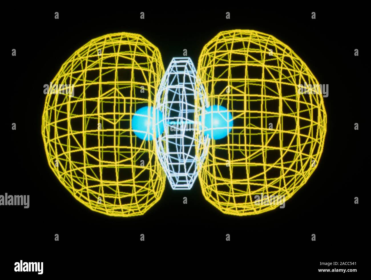 L'infographie represenation de la structure moléculaire de l'azote. Les ...