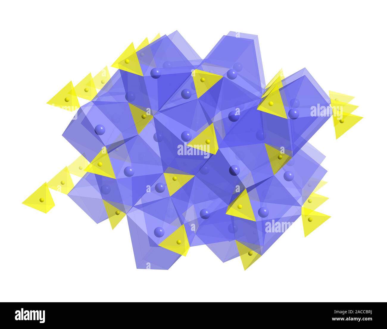 Le sulfate de thallium cristal, modèle d'ordinateur. Les atomes de ...