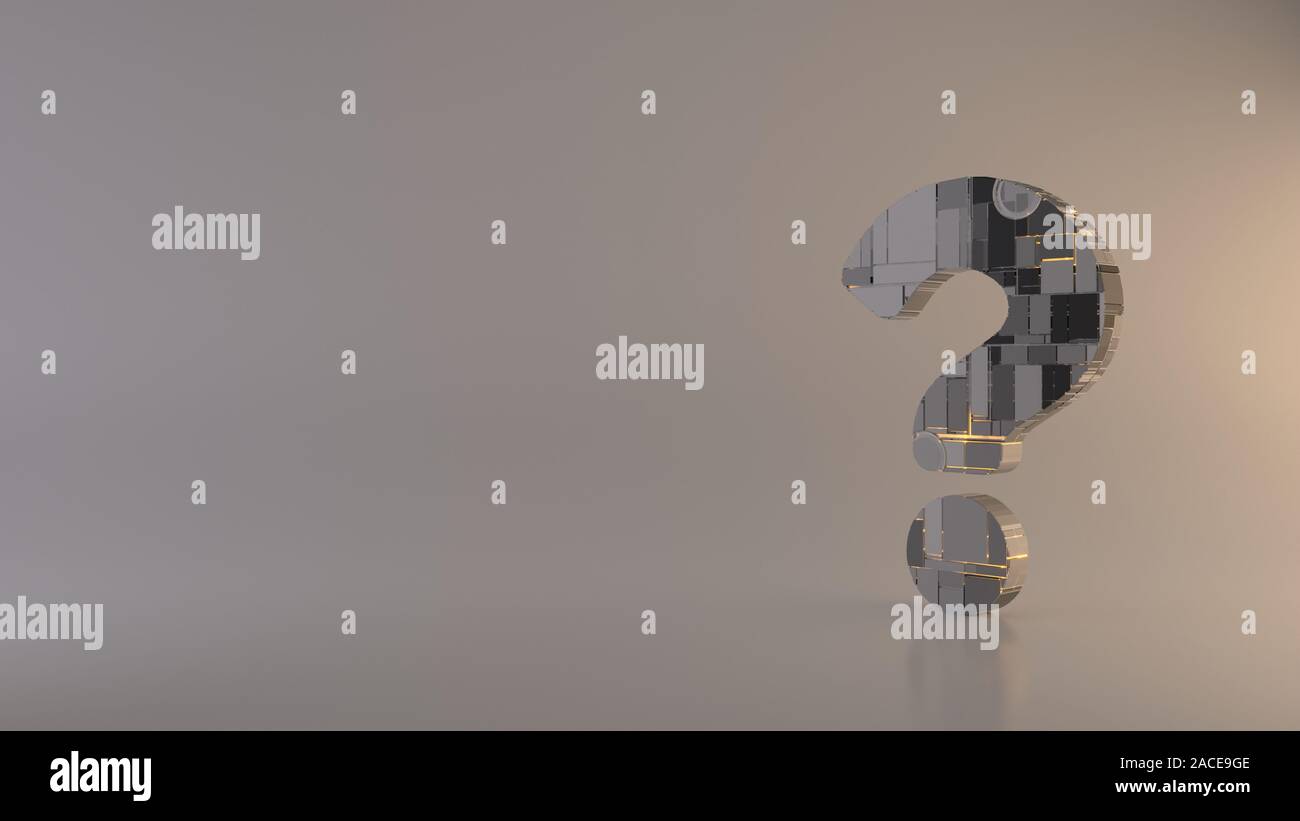 Le rendu 3D techno métal géométrique rectangulaire greeble symbole de ...