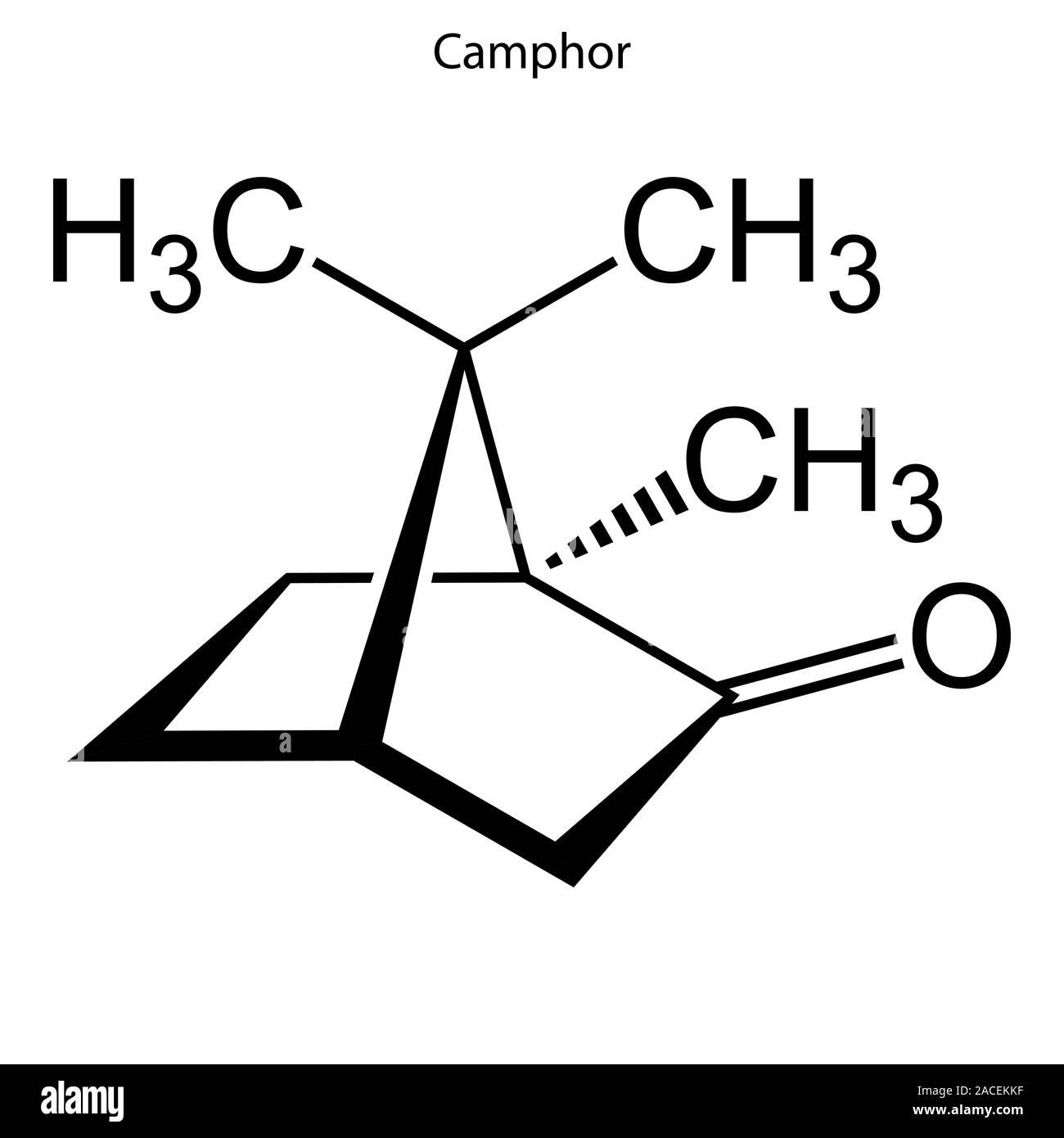 Formule topologique de camphre. Molécule chimique Image Vectorielle ...