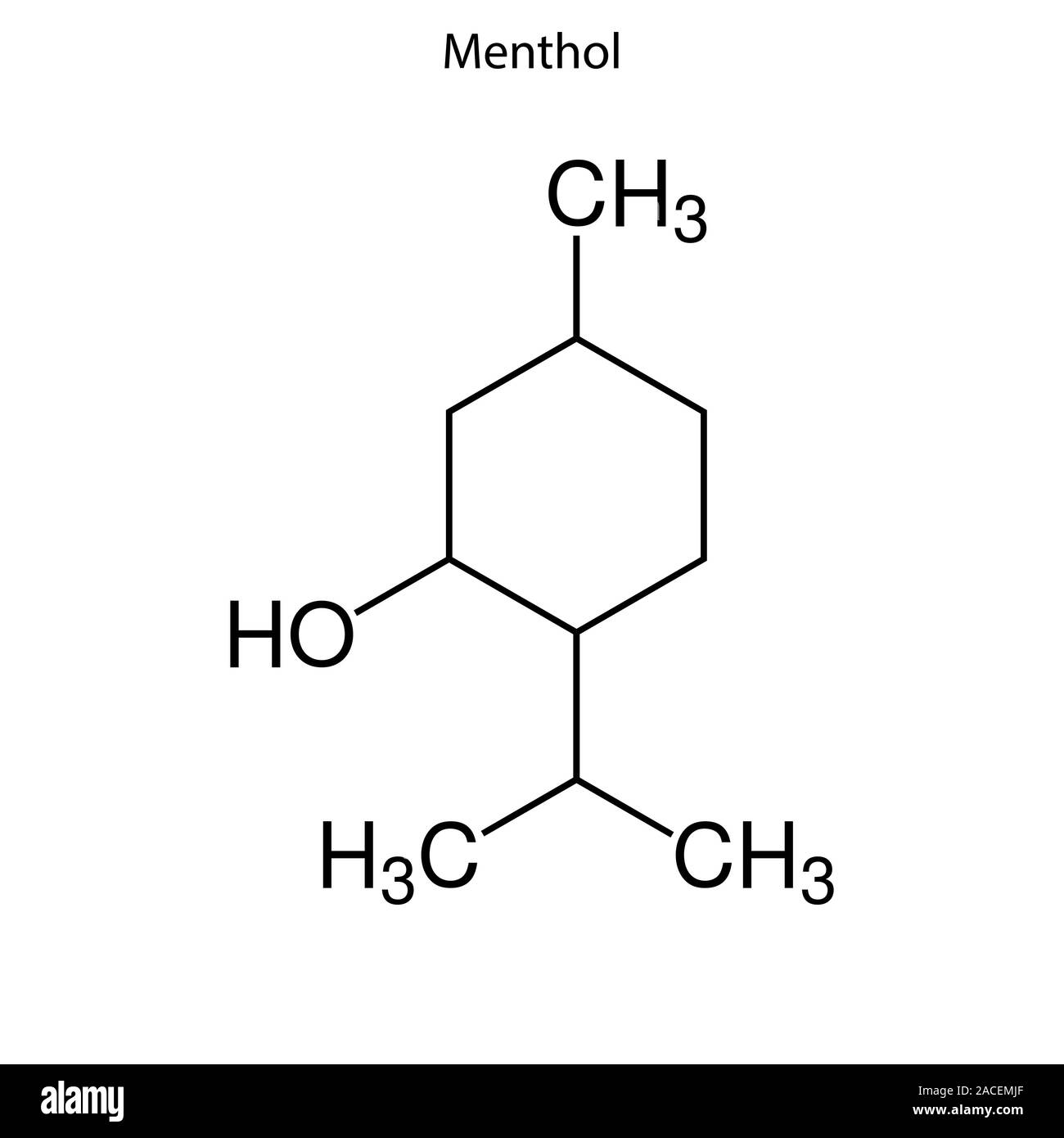 Molécule de menthol Banque d'images vectorielles - Alamy