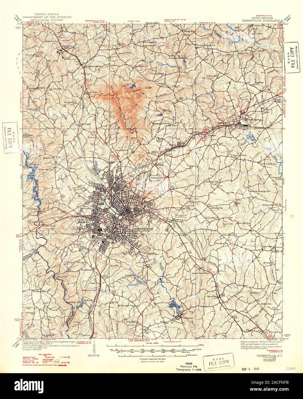 Carte de la caroline du sud de greenville Banque de photographies et d ...