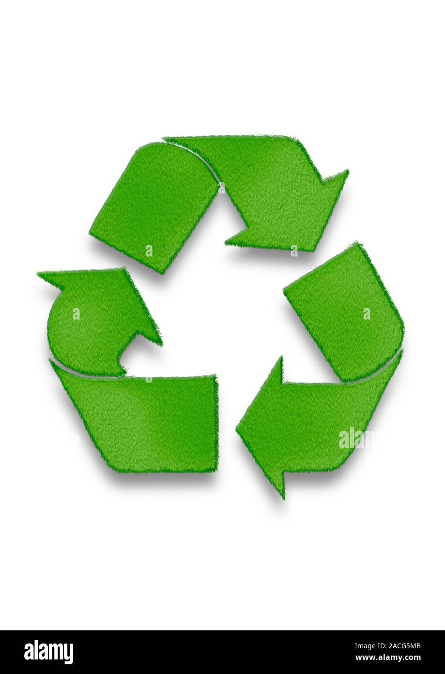 Signe de recyclage. Symbole utilisé pour indiquer un élément qui est ...