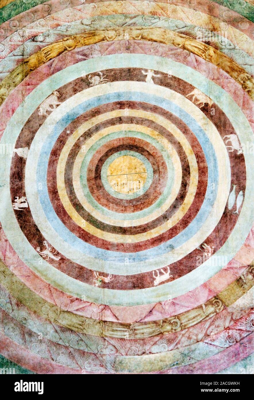 14e siècle cosmographie théologique. Close-up d'une représentation ...