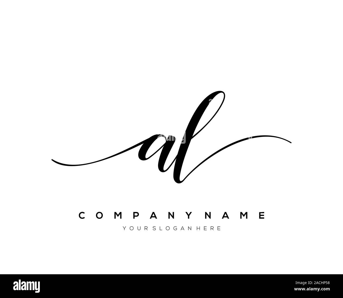 Lettre de l'écriture initiale AL logo Vector Image Vectorielle Stock ...