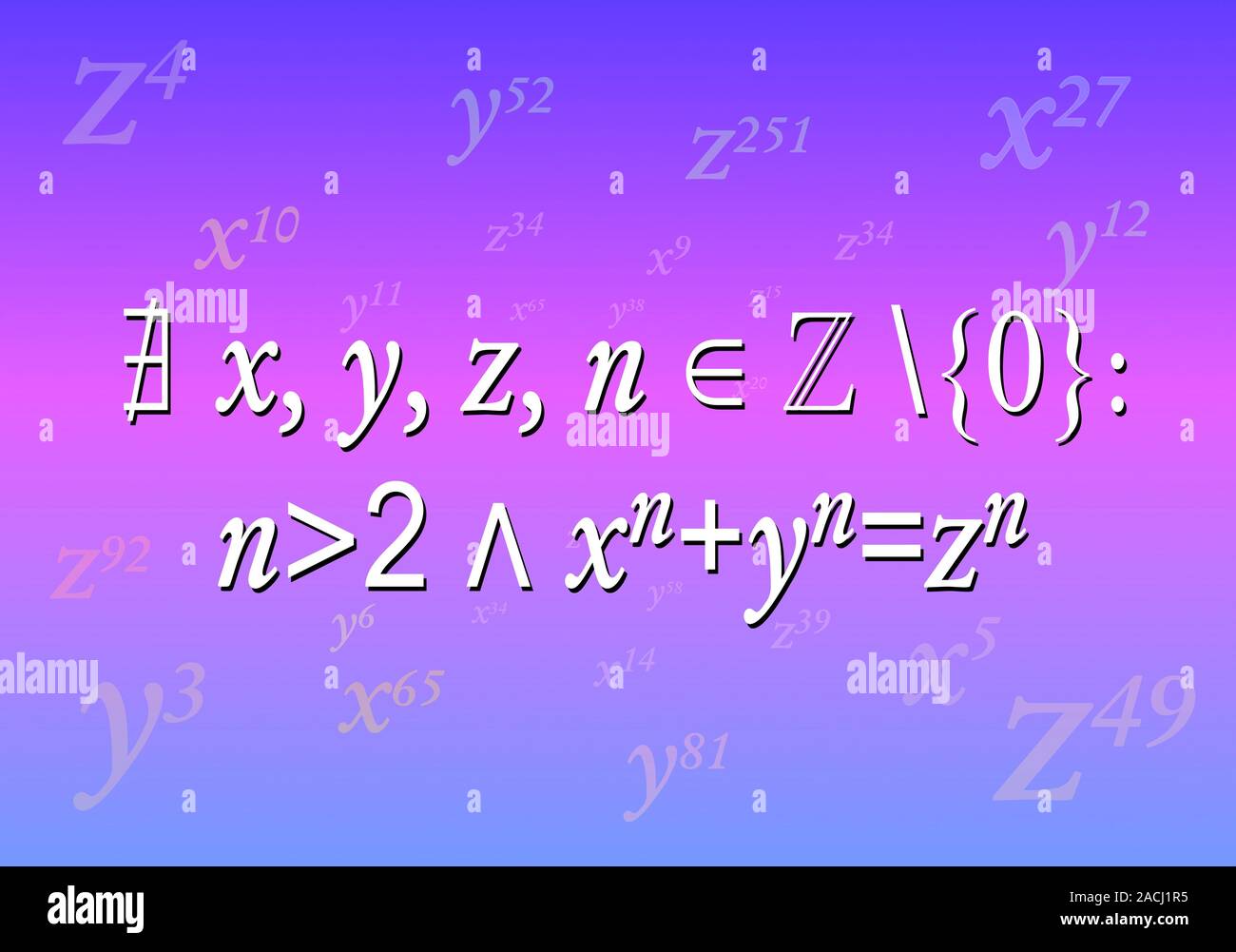 Le dernier théorème de Fermat. Notation mathématique qui résume le ...