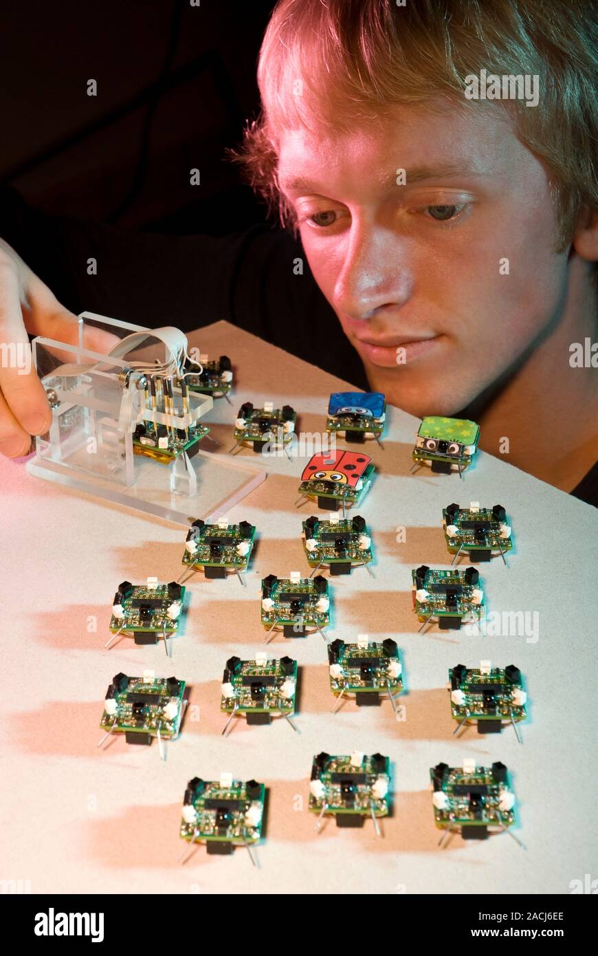 La recherche de l'essaim de robots. Test de chercheur sur un robot ...