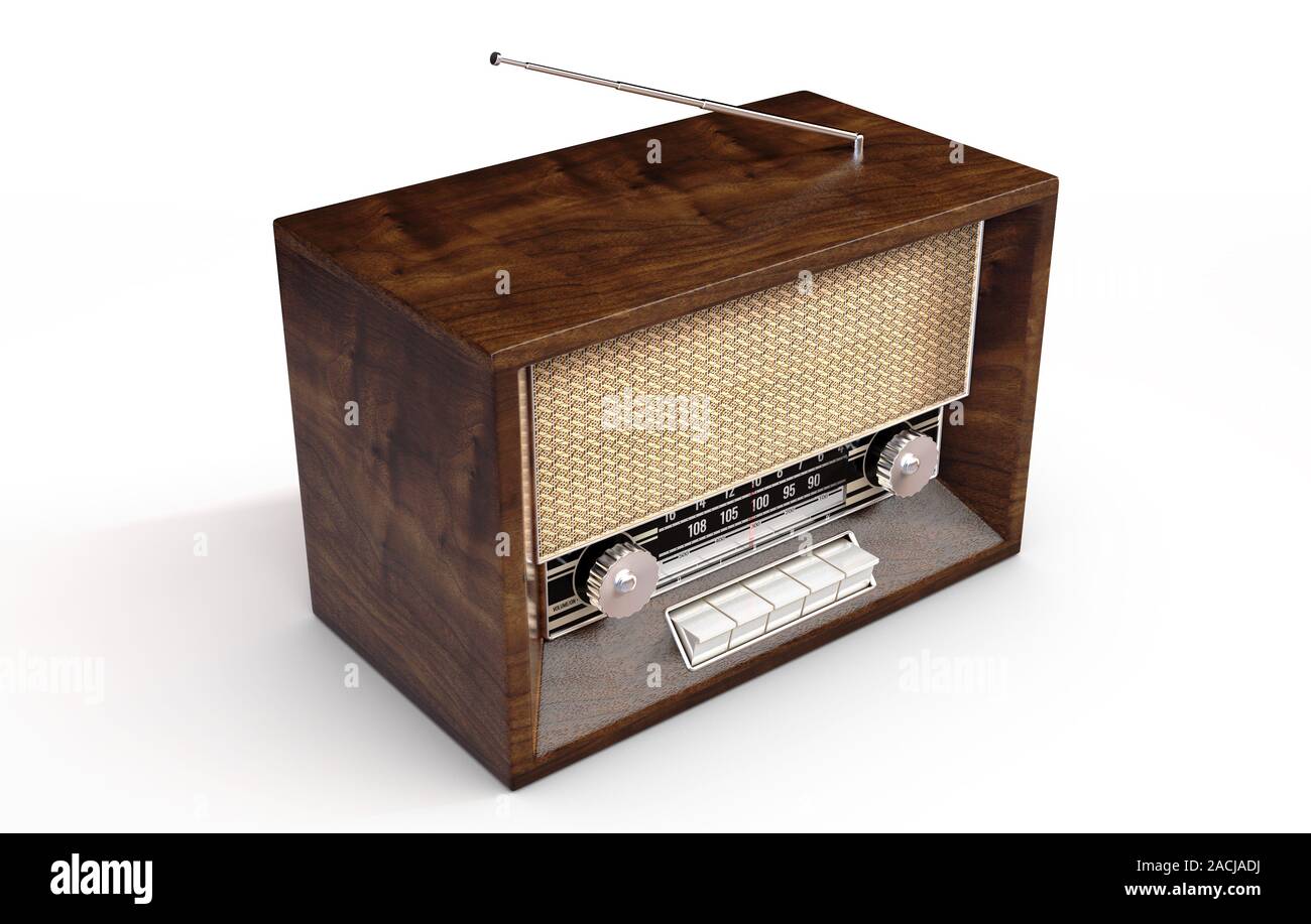 Un concept de radio vintage des années 70 fait de l'orateur et chrome ...