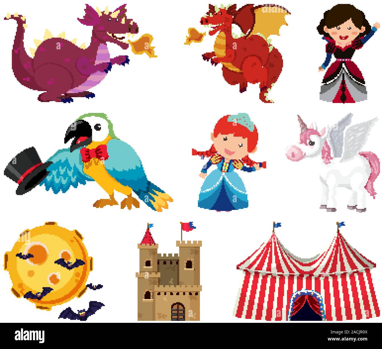 Personnages de conte sur fond blanc illustration Image Vectorielle ...