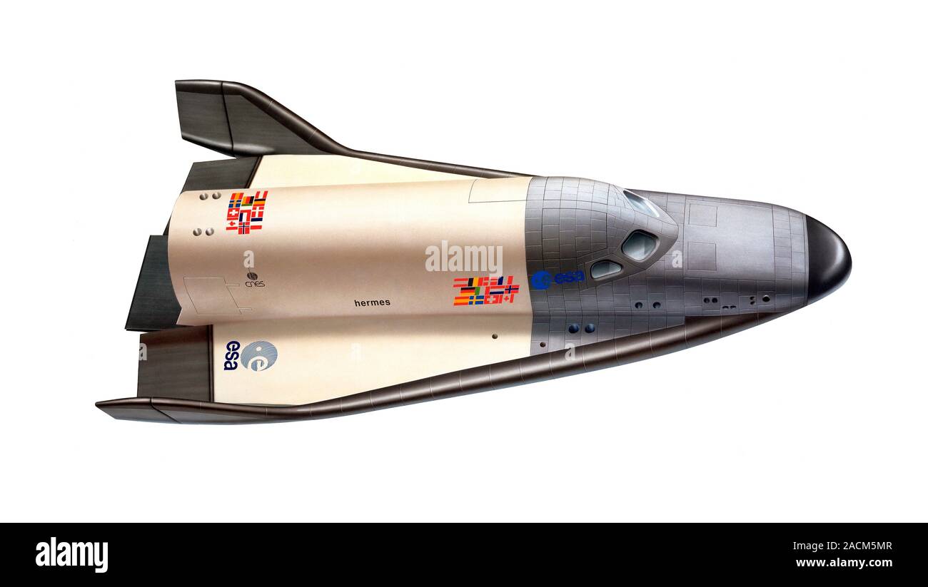 Navette spatiale Hermes, artwork. Ce projet de l'Agence spatiale ...