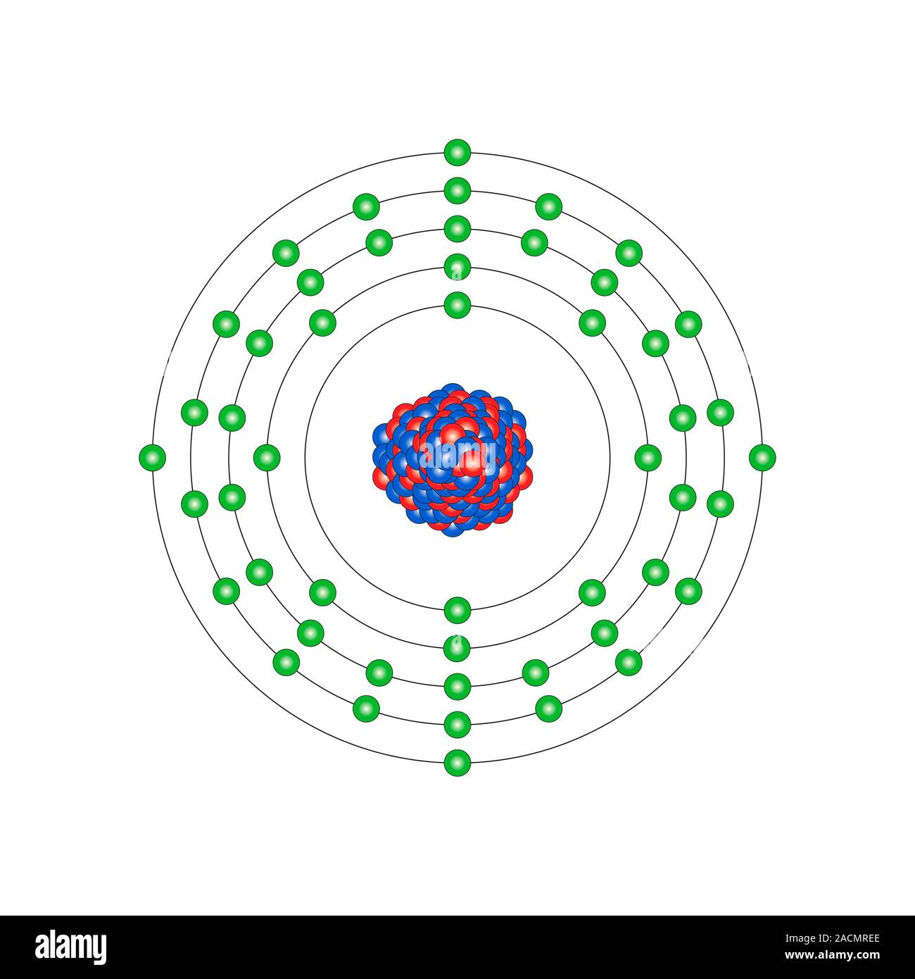 L'étain (Sn). Schéma de la composition nucléaire et configuration ...