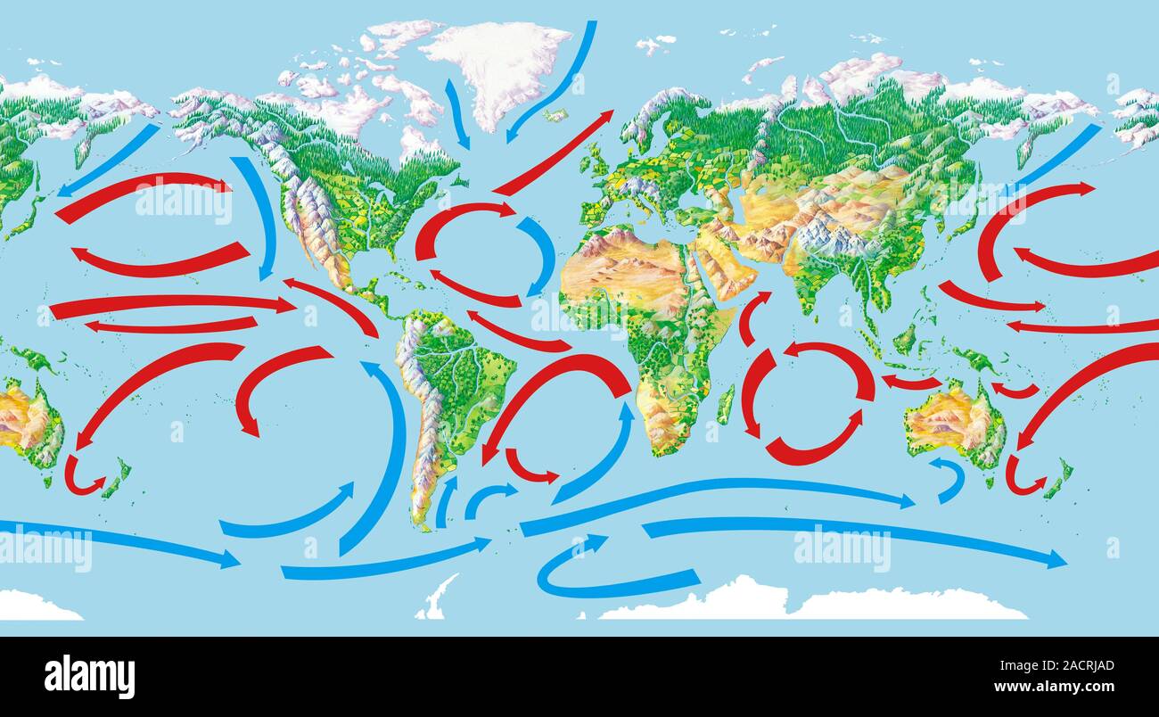 Les courants de l'océan mondial, diagramme. Les courants océaniques de ...