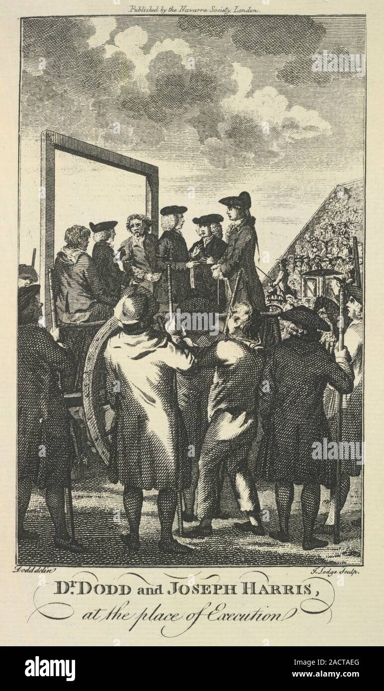 La potence, le Dr Dodd et Joesph Harris, au lieu de l'exécution. Image ...