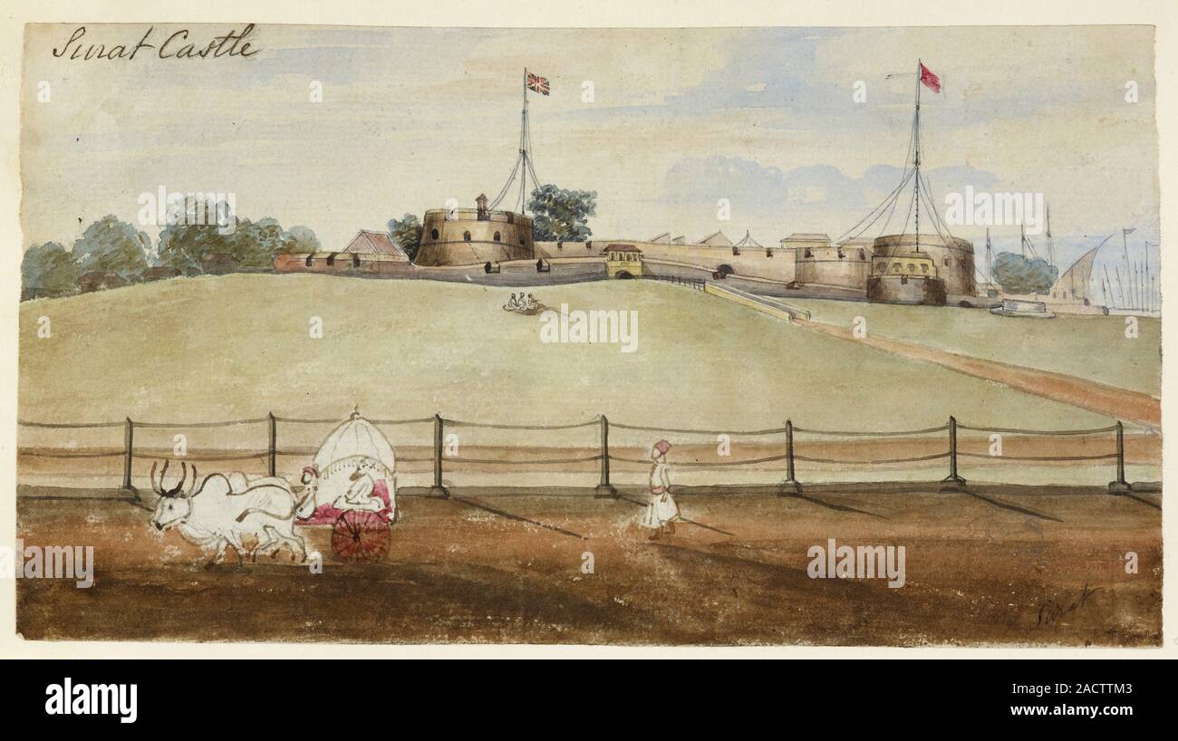 Château de Surat dans le Gujarat, en Inde. Fort d'une colline, Bellasis ...