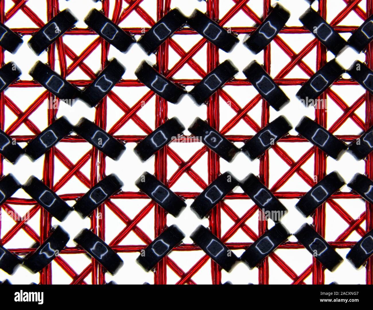 La matrice de mémoire noyau magnétique, macrophotographie. Il utilise ...
